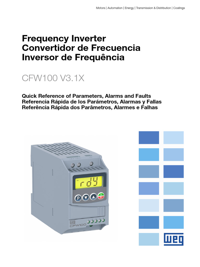 Weg cfw100 Parameter Quickref Guide 21 | PDF | Power Inverter ...