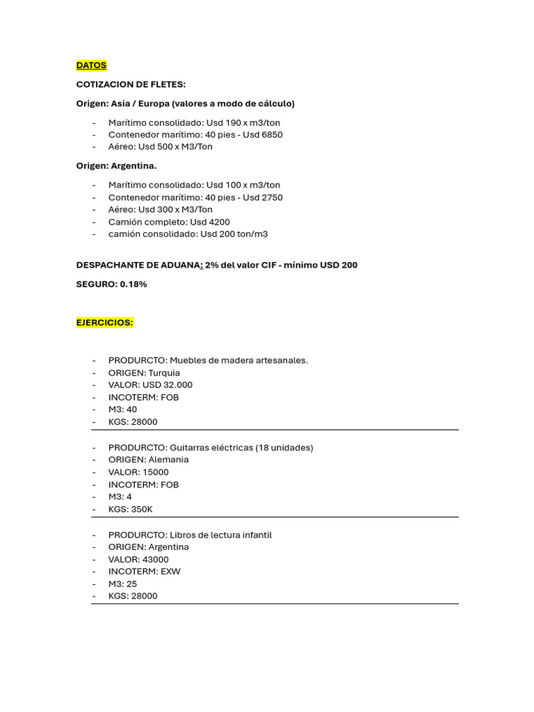 Ejercicios de Práctica | PDF