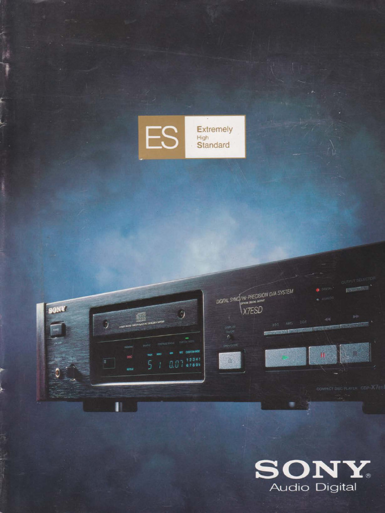 SONY ES Extremely High Standard Catalog 1989 | PDF