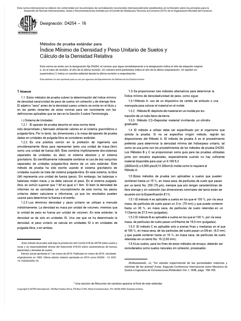 ASTM 4254 16.es | PDF | Densidad | Volumen