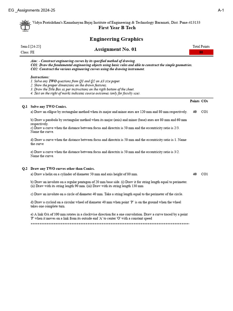 EG Assignment No -01 | PDF | Classical Geometry | Elementary Geometry