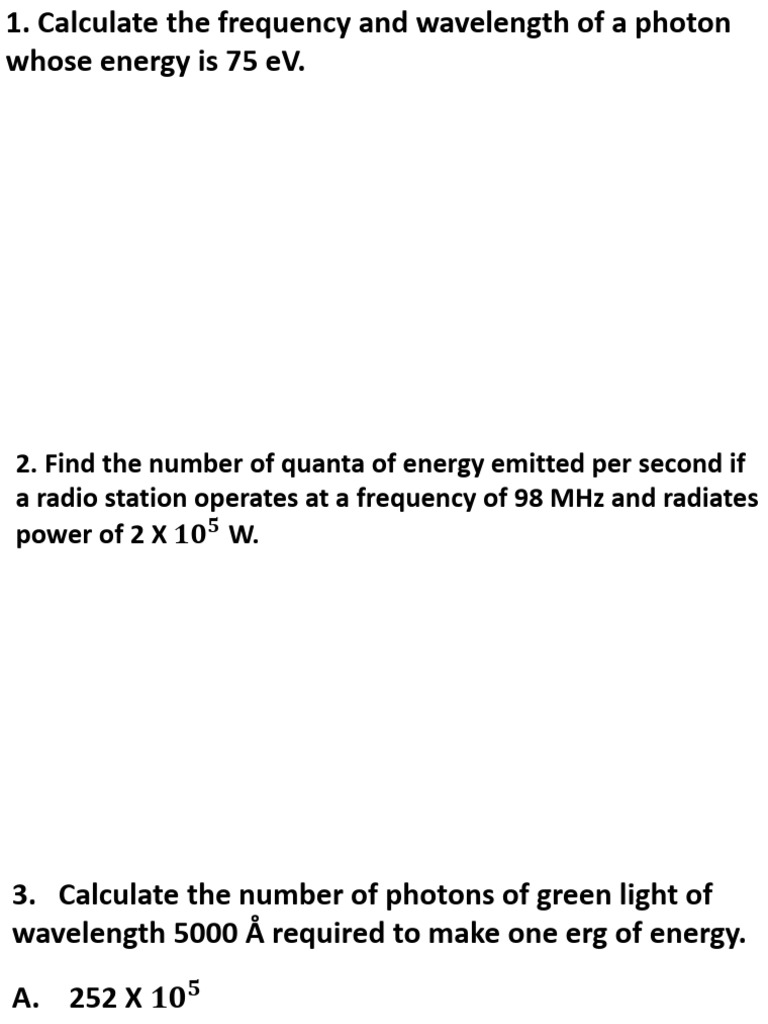 Practice Problems Unit IV PHY110 | PDF | Photoelectric Effect | Electronvolt