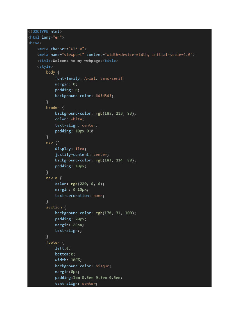 Simple Webpage Design Example | PDF