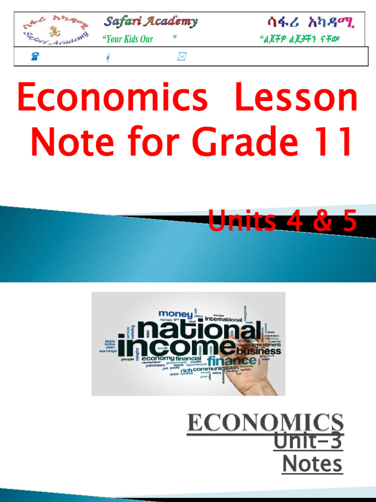 Economics Lesson Note for Grade 11 | PDF | Gross Domestic Product ...