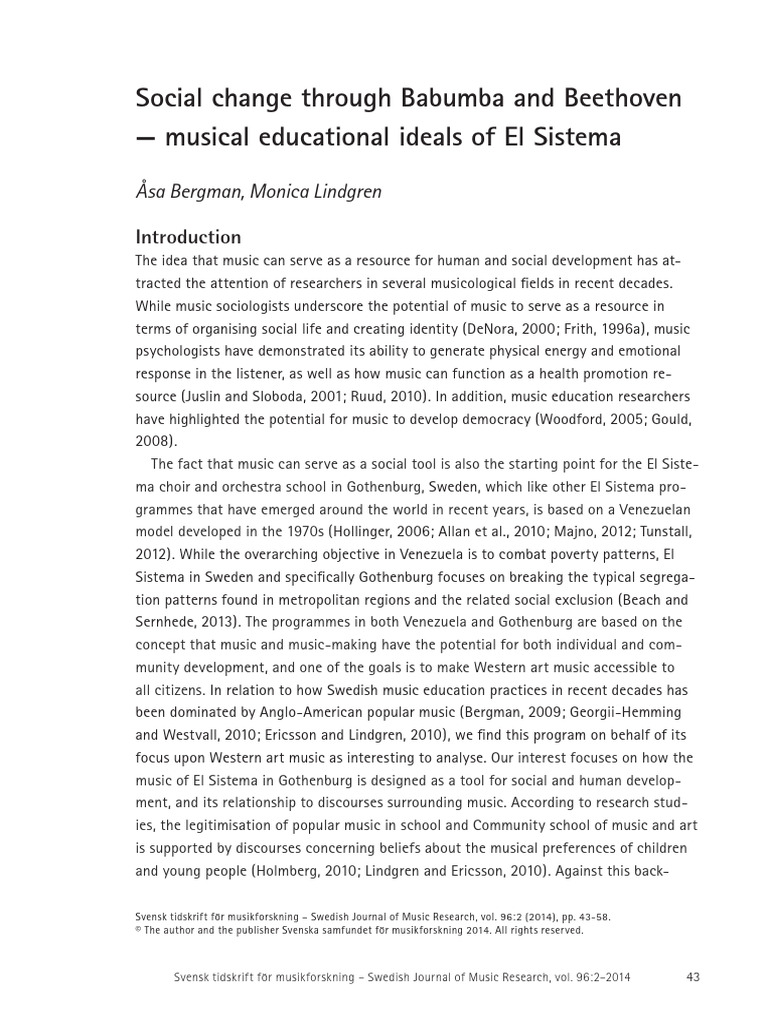 El Sistema: Music for Social Change | PDF | Orchestras | Michel Foucault