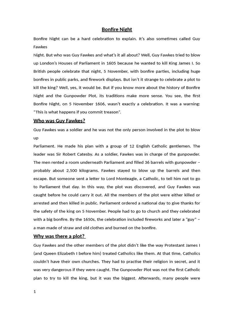 Bonfire Night | PDF | Guy Fawkes | Gunpowder Plot