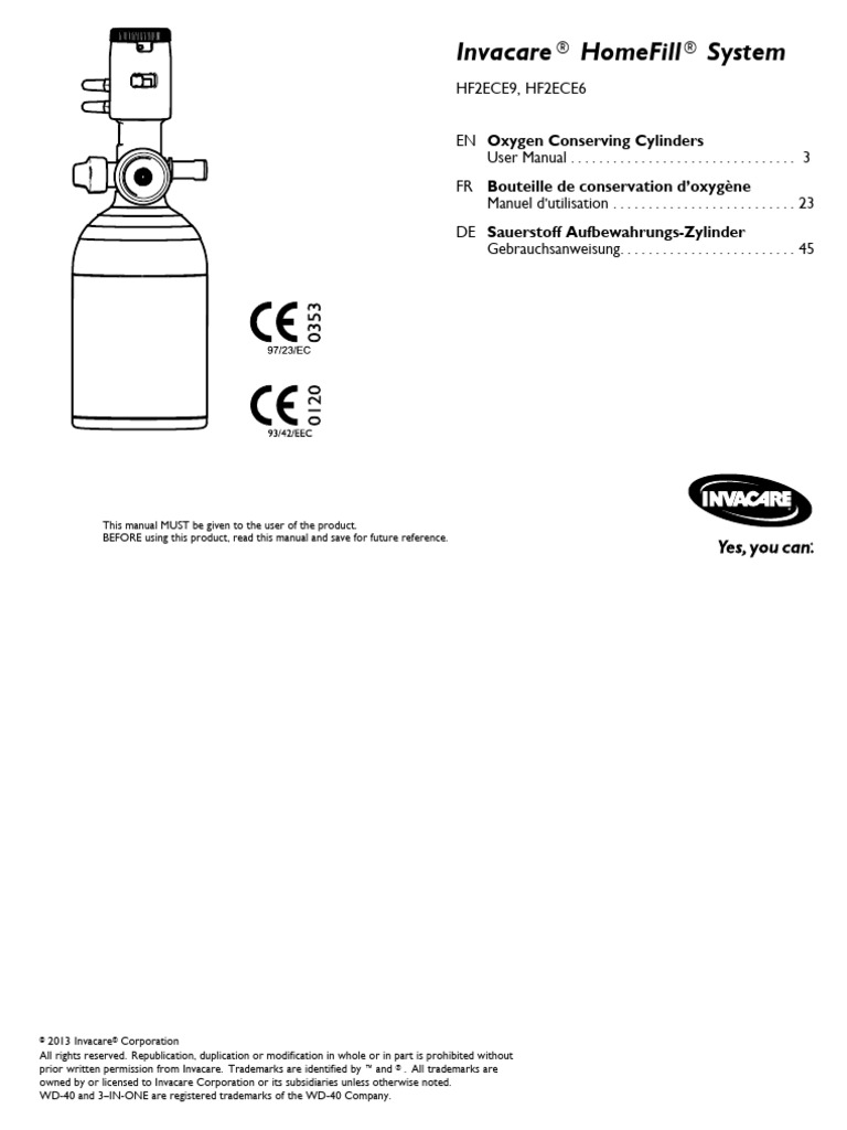 Homefill Hf2ece9 | PDF | Oxygen | Fires