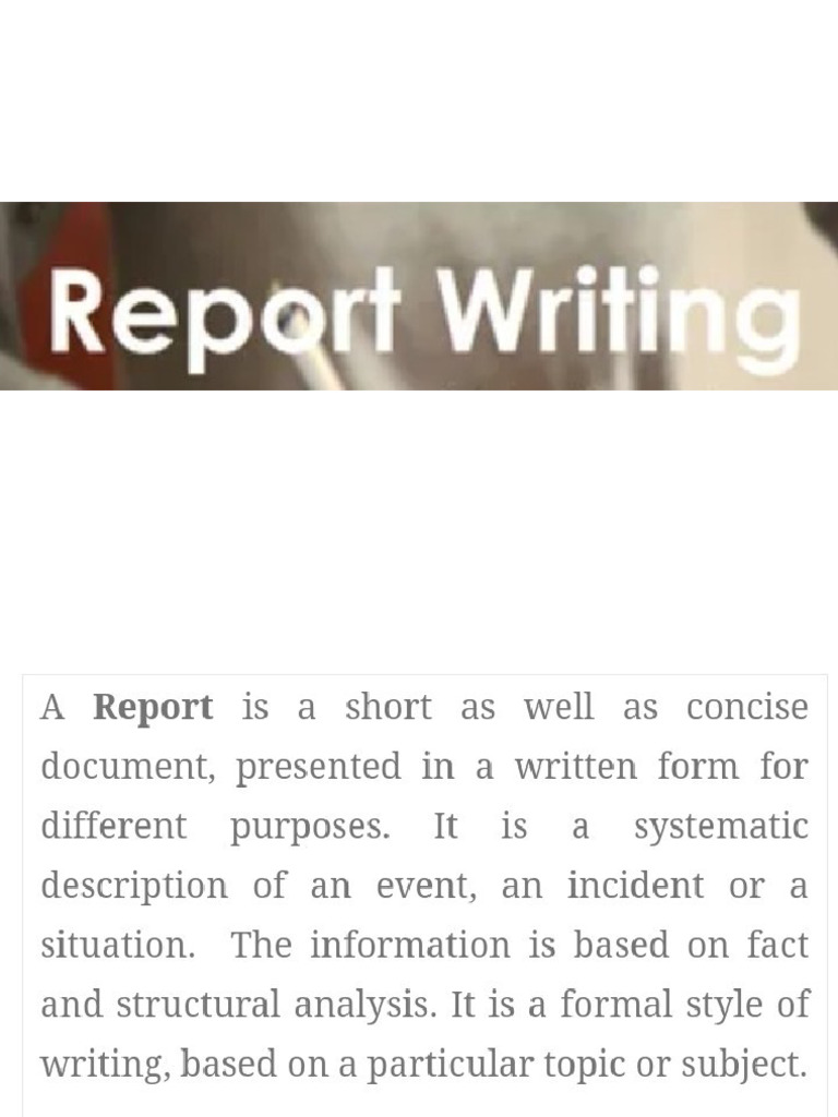 Report Writing in Question 4b. For 4 Marks | PDF