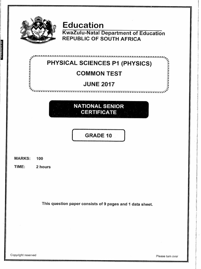 JUNE-PHY-P1-QP-MEMO-2 | PDF