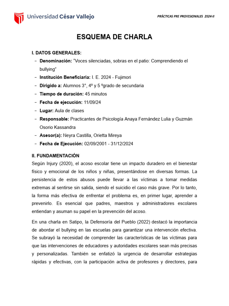 Esquema de Charlas | PDF | Agresión | Violencia