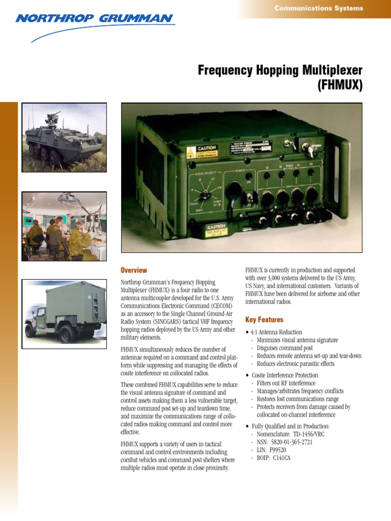 Frequency Hopping Multiplexer Fhmux Northrop12344 | PDF ...