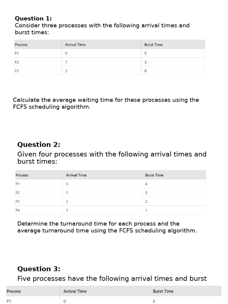 Question of Scheduling | PDF