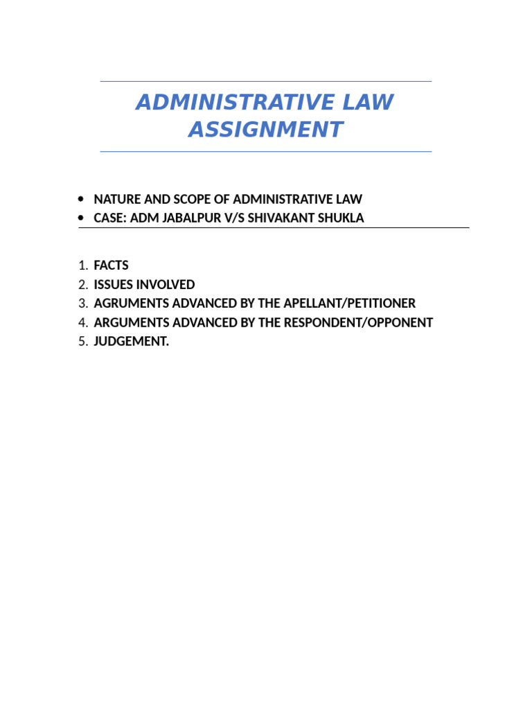 Administrative Law Assignment | PDF | Administrative Law | Judgment (Law)