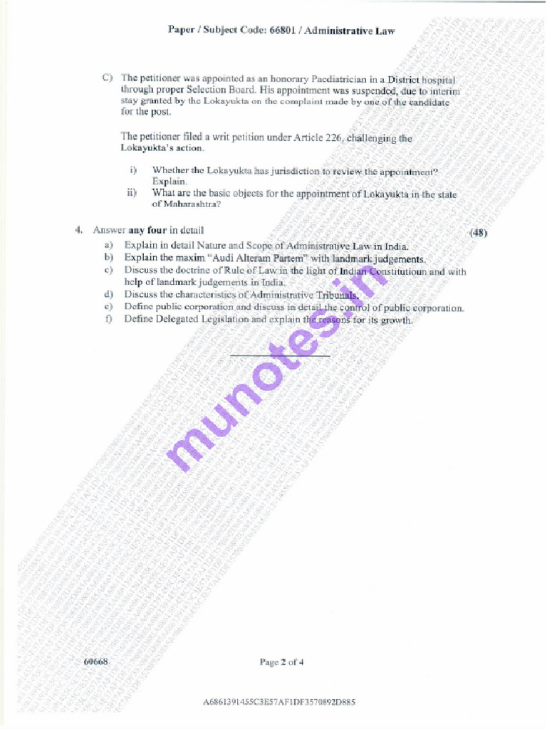 Admin Law Question Papers | PDF