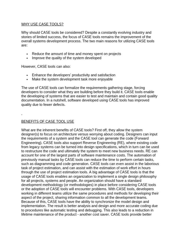 WHY USE CASE TOOLS | PDF | Unified Modeling Language | Conceptual Model