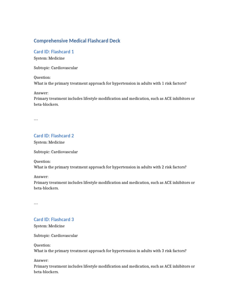 Complete 300 Medical Flashcards | PDF | Hypertension | Measles