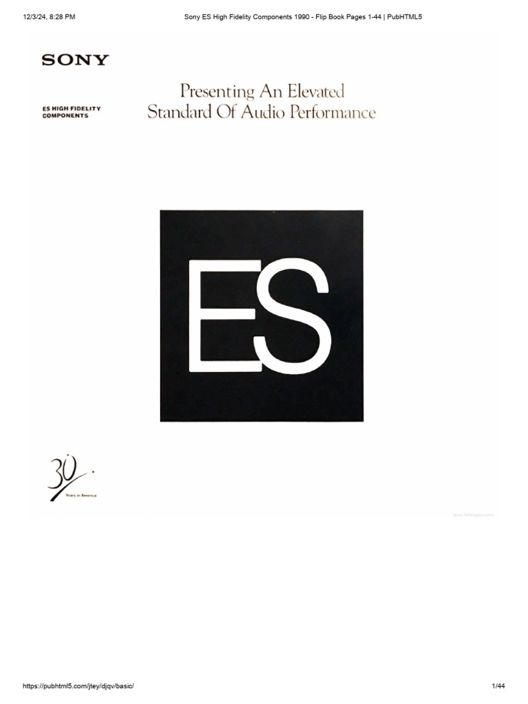 Sony ES High Fidelity Components 1990 | PDF | Electrical Engineering ...