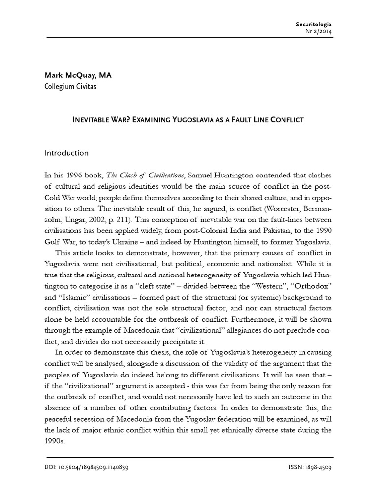 Mark McQuay_ok | PDF | Socialist Federal Republic Of Yugoslavia | Kosovo