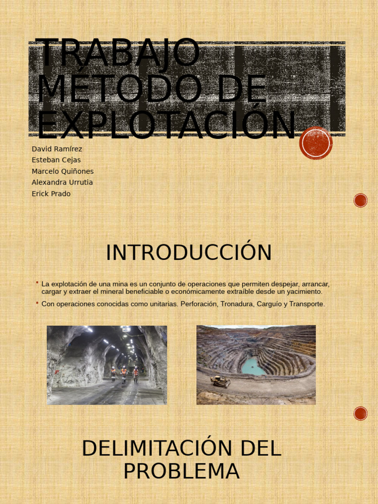 Trabajo Método de Explotación (Disertación) | PDF | Naturaleza ...