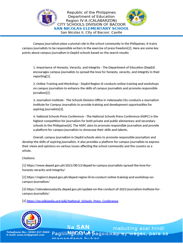 Action-Plan and ACR _CAMPUS JOURNALISM. | PDF | Journalism