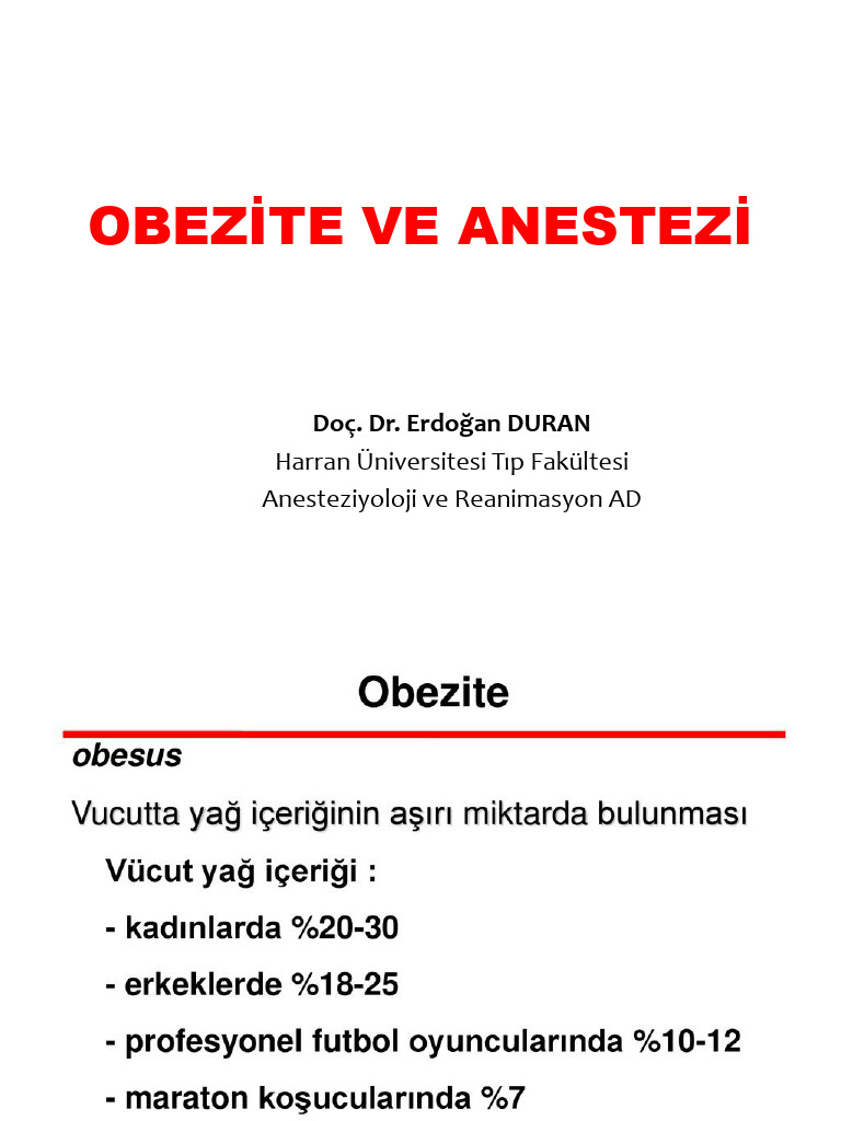 2-Obezite Ve Anestezi | PDF