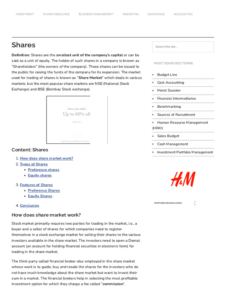 Understanding Shares and Share Markets | PDF | Preferred Stock | Stocks