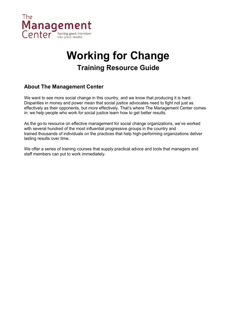 Online WFC Workbook - Crash Course | PDF