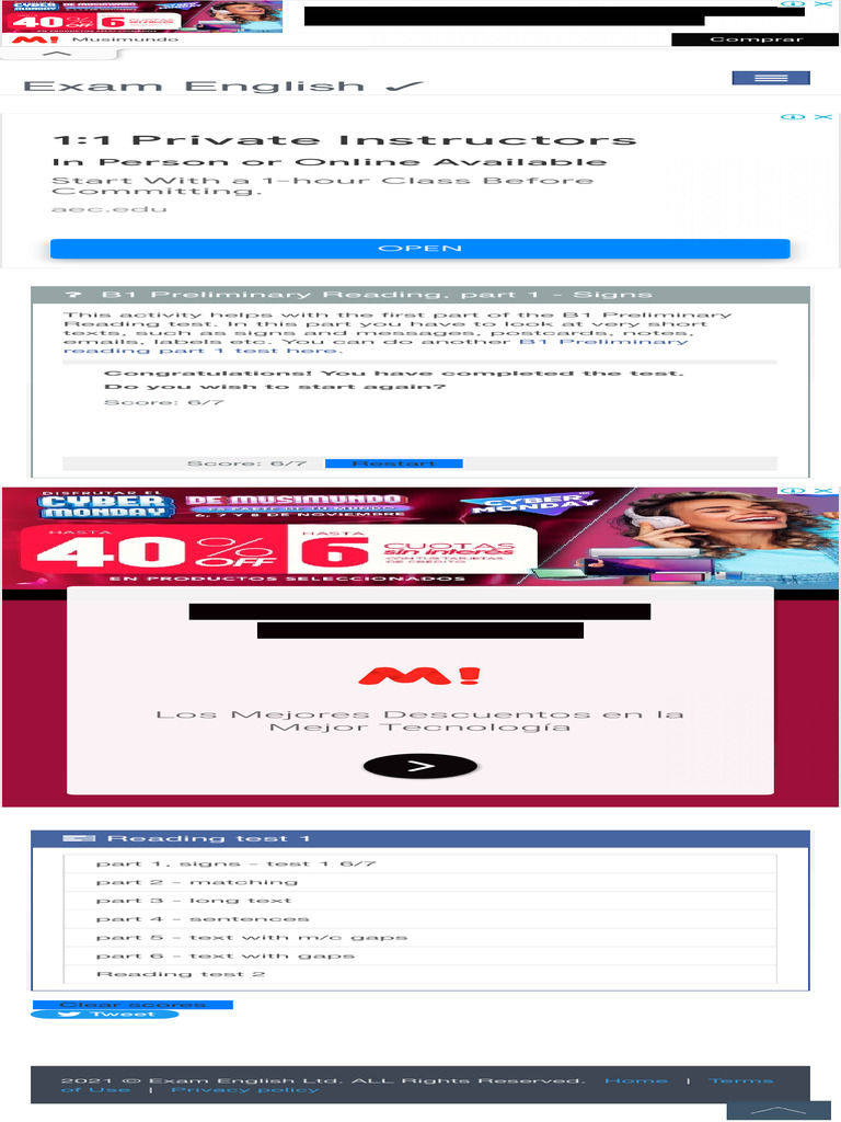 B1 Preliminary Reading Part 1 (Signs, Messages, Labels, Etc) Free ...