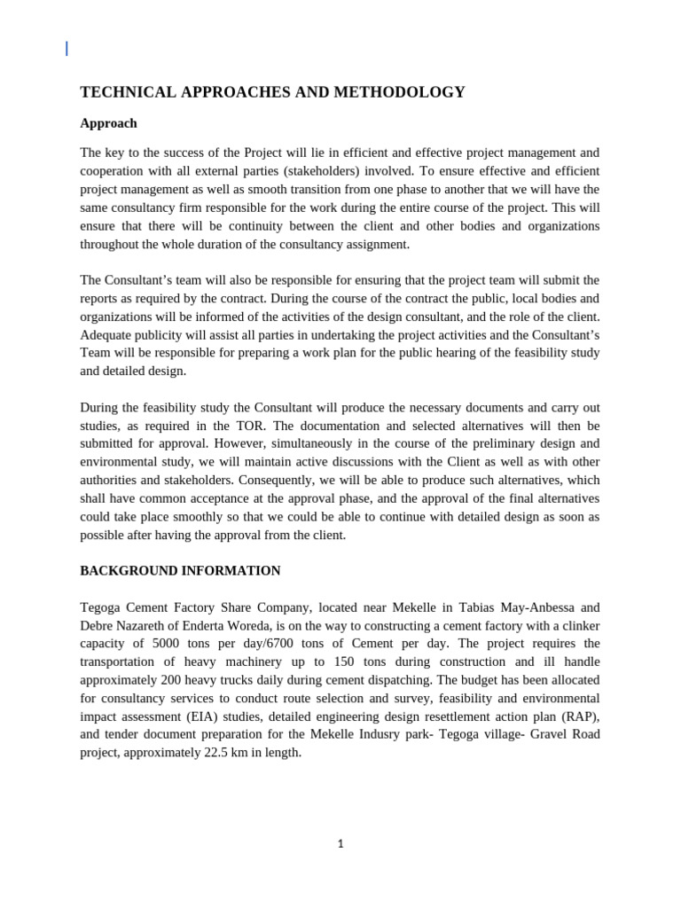 Methodology Tegoga (Revised) | PDF | Road | Environmental Impact Assessment