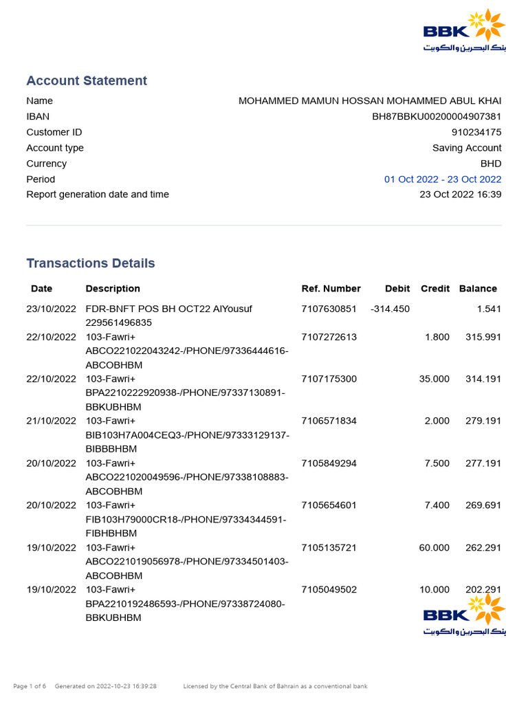 AccountStatement 3 | PDF | Banks | Debits And Credits