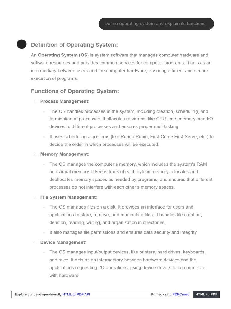 Understanding Operating Systems and Functions | PDF | Thread (Computing ...