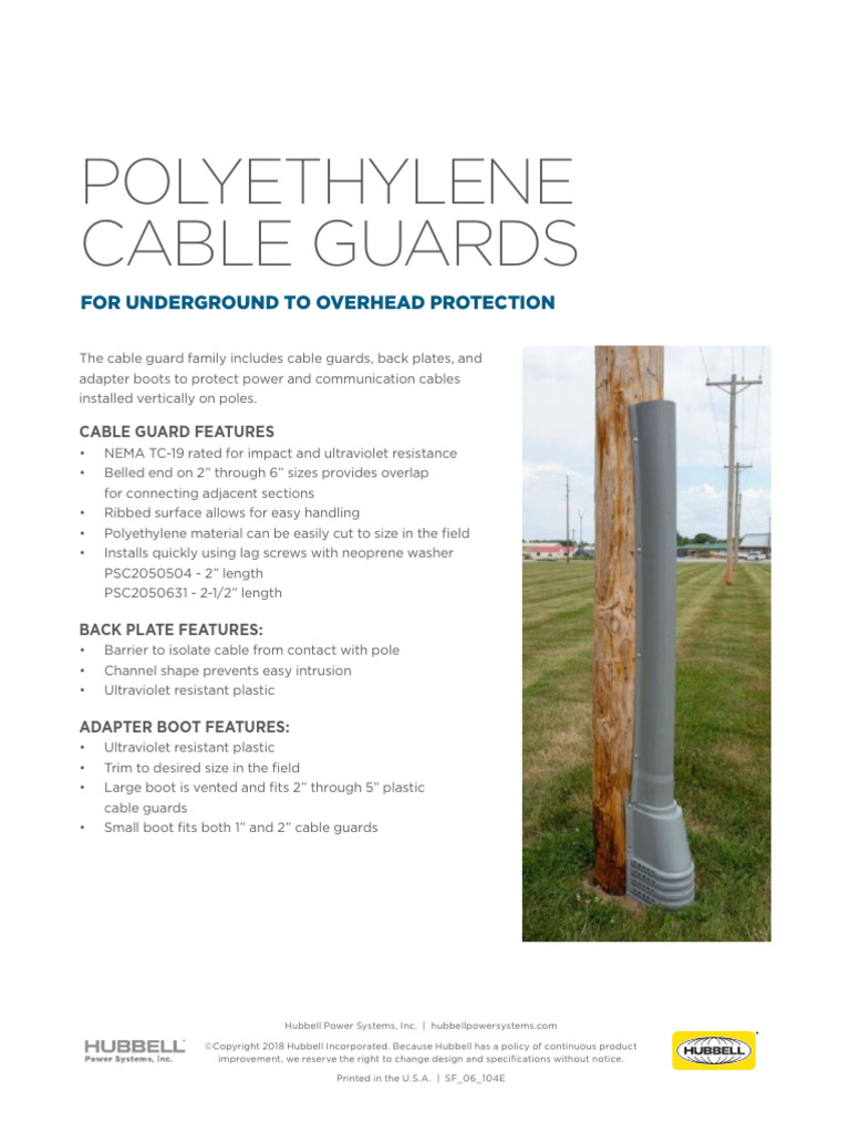 SF06104E Cable Guards - WEB | PDF | Manufactured Goods