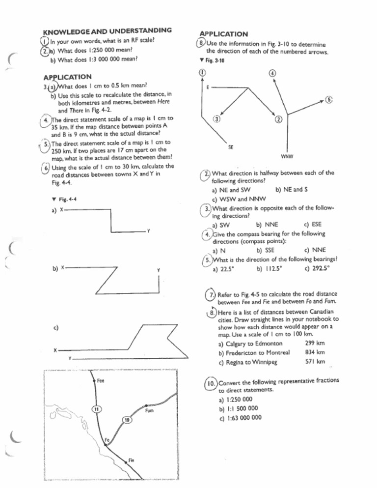 Map Skills Review Exercises | PDF
