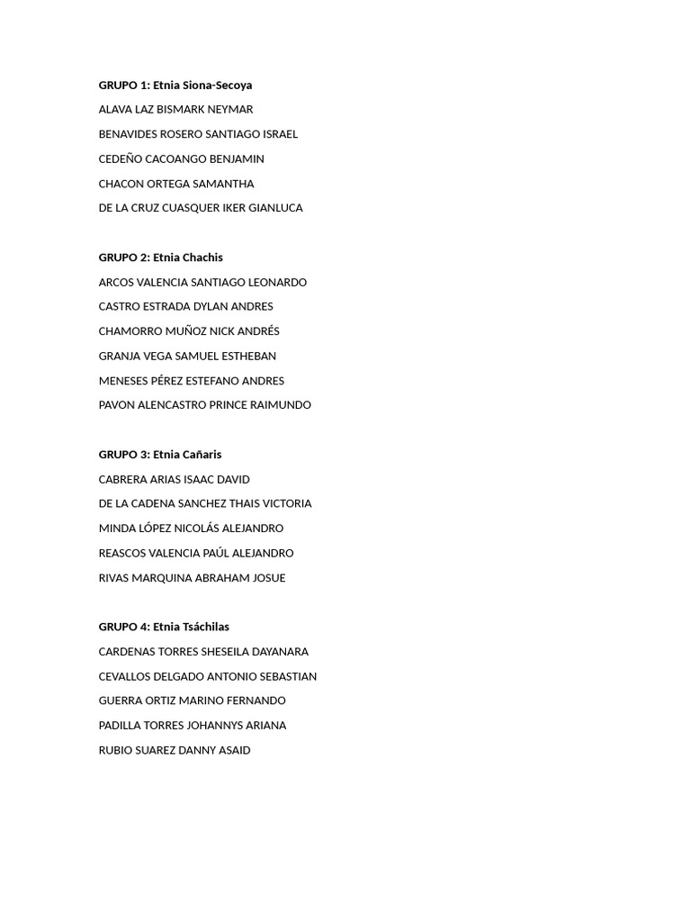 Grupos Octavo B | PDF