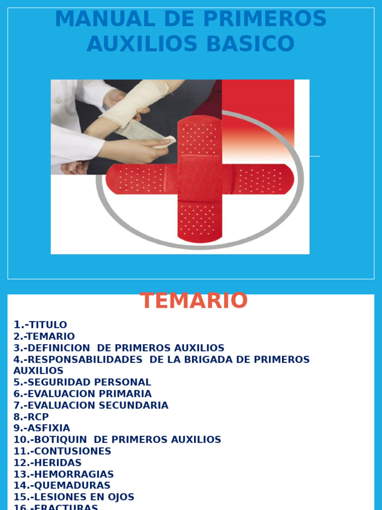 MANUAL_DE_PRIMEROS_AUXILIOS | PDF | Reanimación cardiopulmonar | Quemar