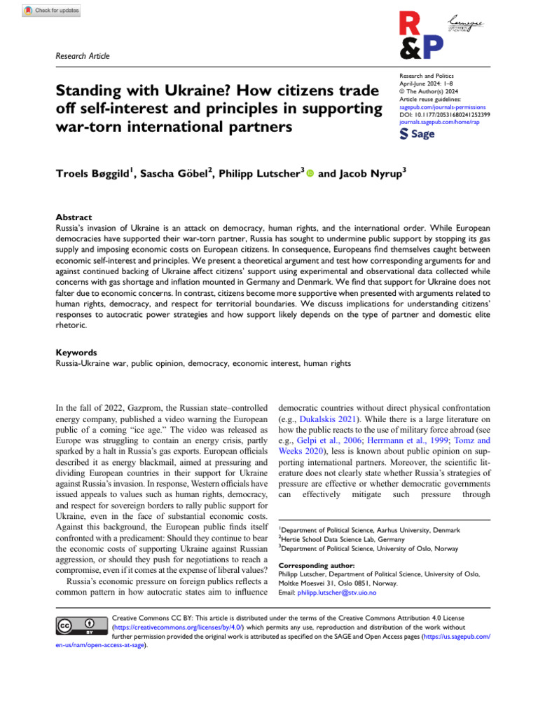 Public Support for Ukraine Amid Crisis | PDF | Experiment | Democracy