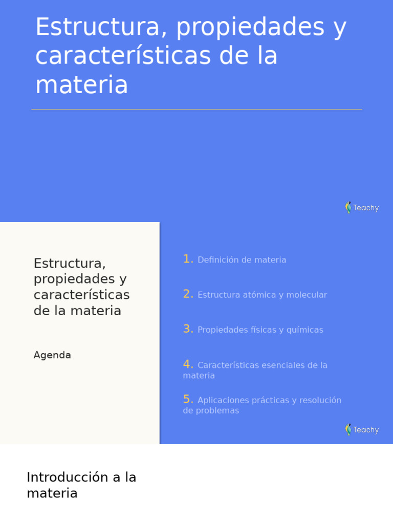 Estructura Propiedades y Caracter Sticas de La Materia. | PDF | Importar | Química