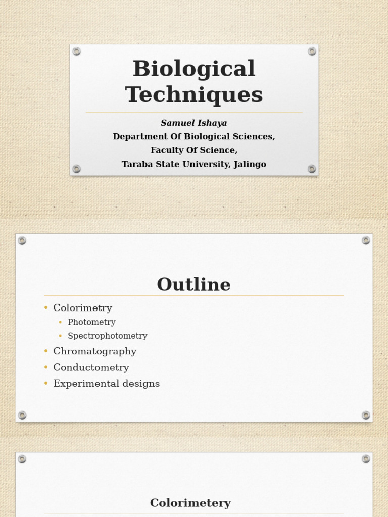 Key Biological Techniques Explained | PDF | Spectrophotometry ...