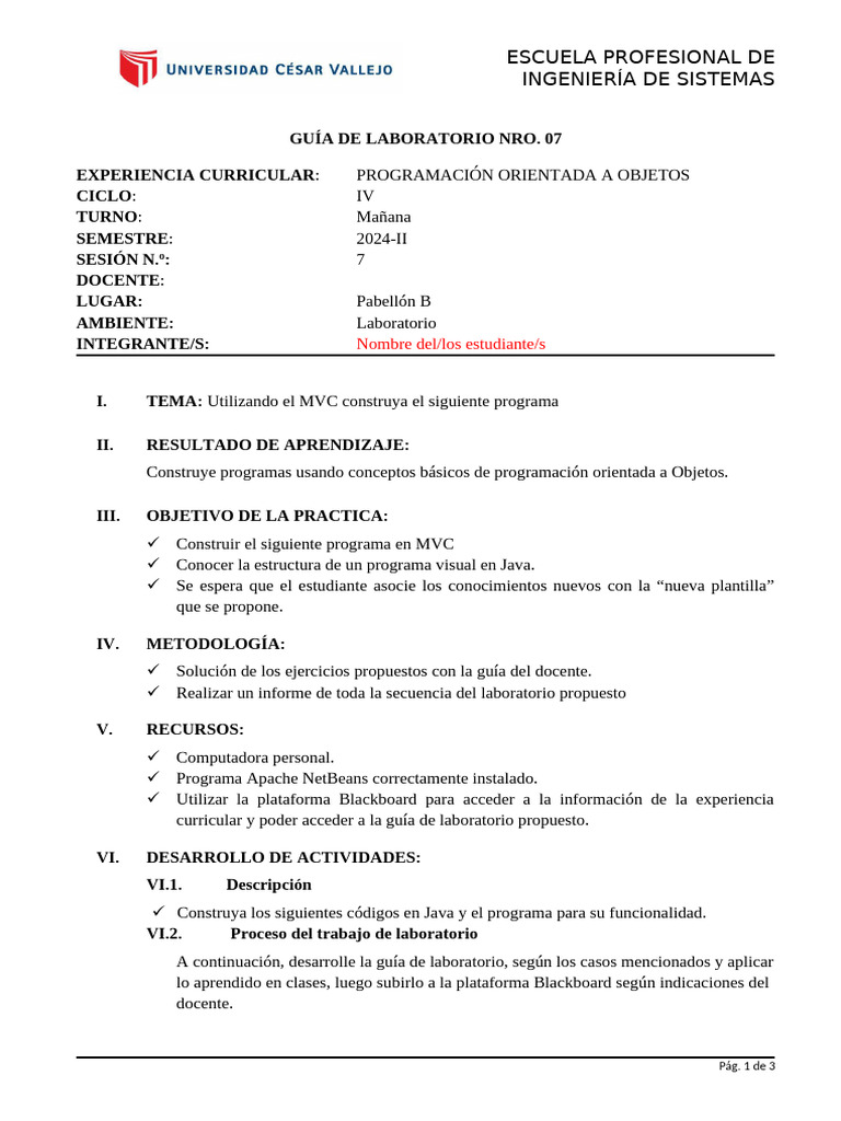 Laboratorio de Programación MVC en Java | PDF | Laboratorios | Modelo ...