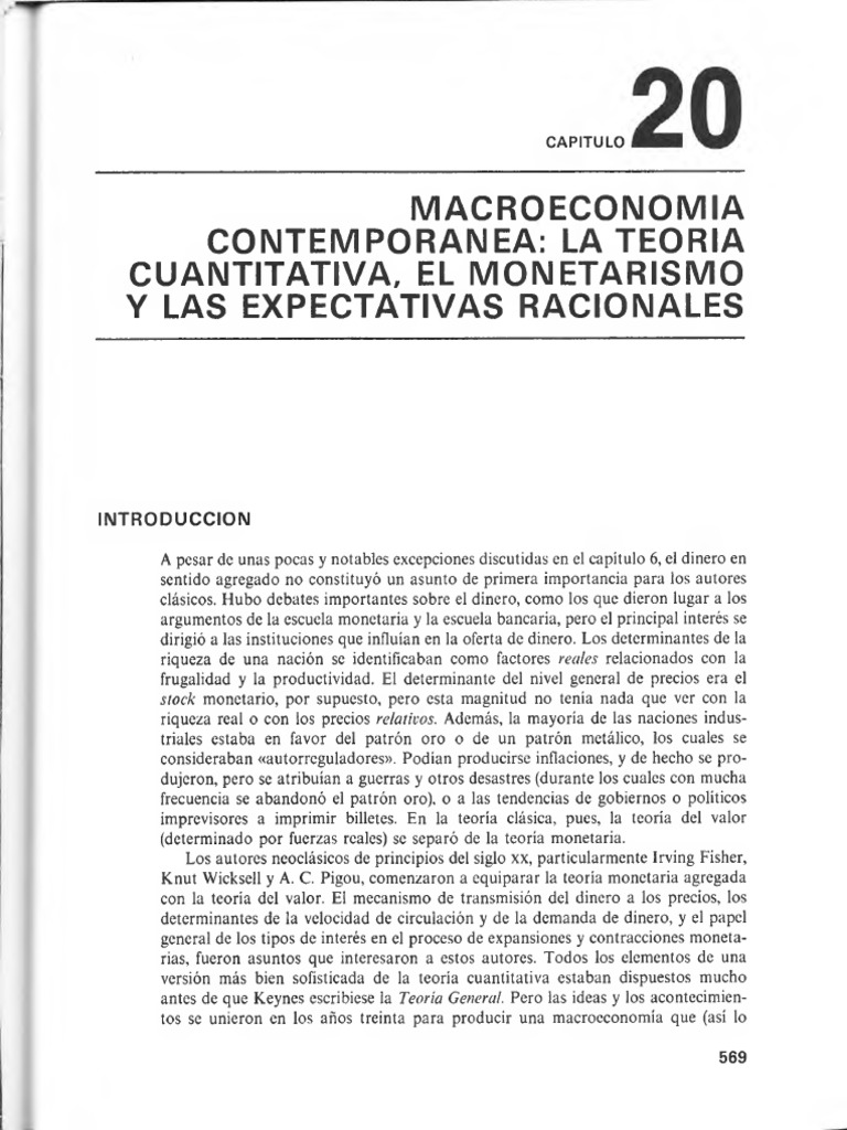 Ekelund y H Bert Historia de La Teor A Econ Mica y Su M Todo c20 Teor A Monetaria | PDF ...