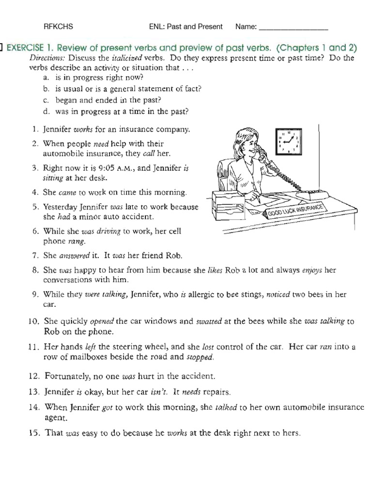 Past vs Present Verbs Exercise | PDF | Vehicles