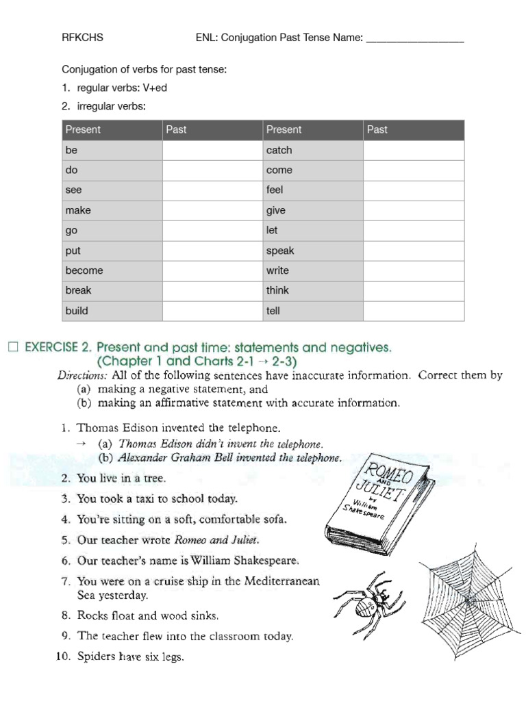 Conjugation of Past Tense | PDF | Grammatical Conjugation | Morphology