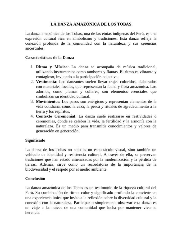 Danza Amazónica de los Tobas | PDF
