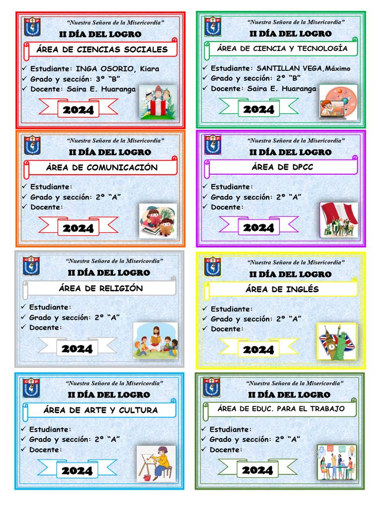 Carnet Día Del Logro | PDF