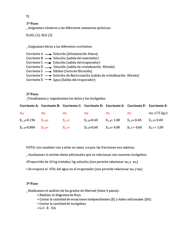 TP #3. Ejercicio 9 | PDF | Procesos de separación | Procesos Quimicos