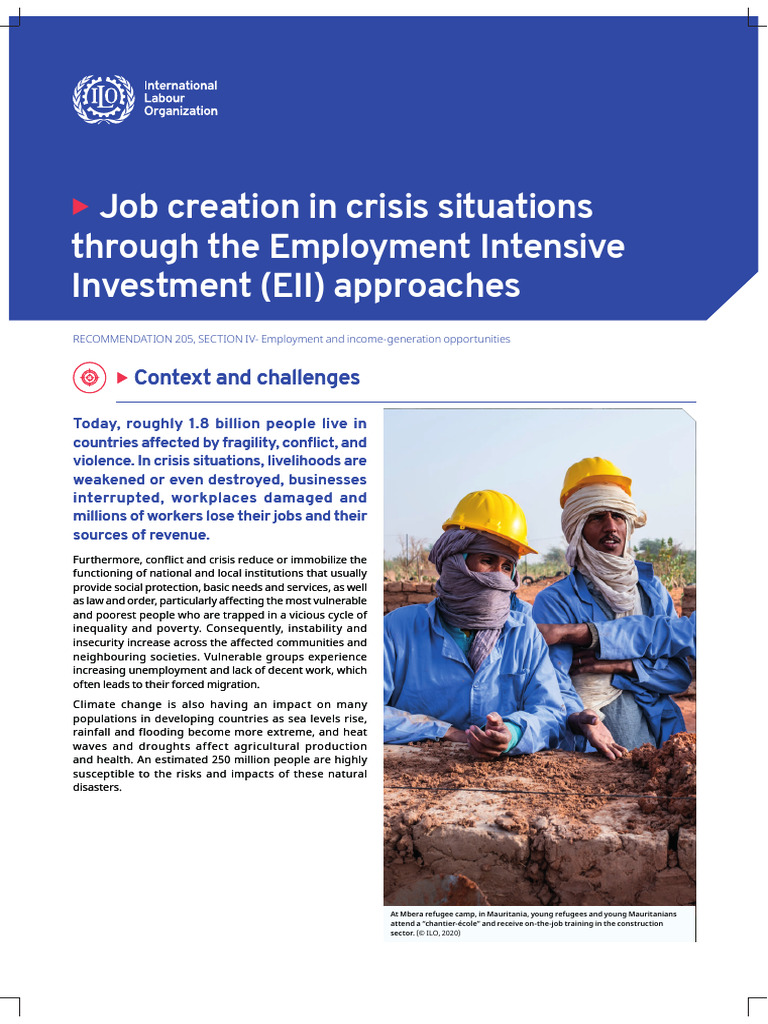 SECTION IV_Job Creation in Crisis Situations | PDF | Infrastructure ...