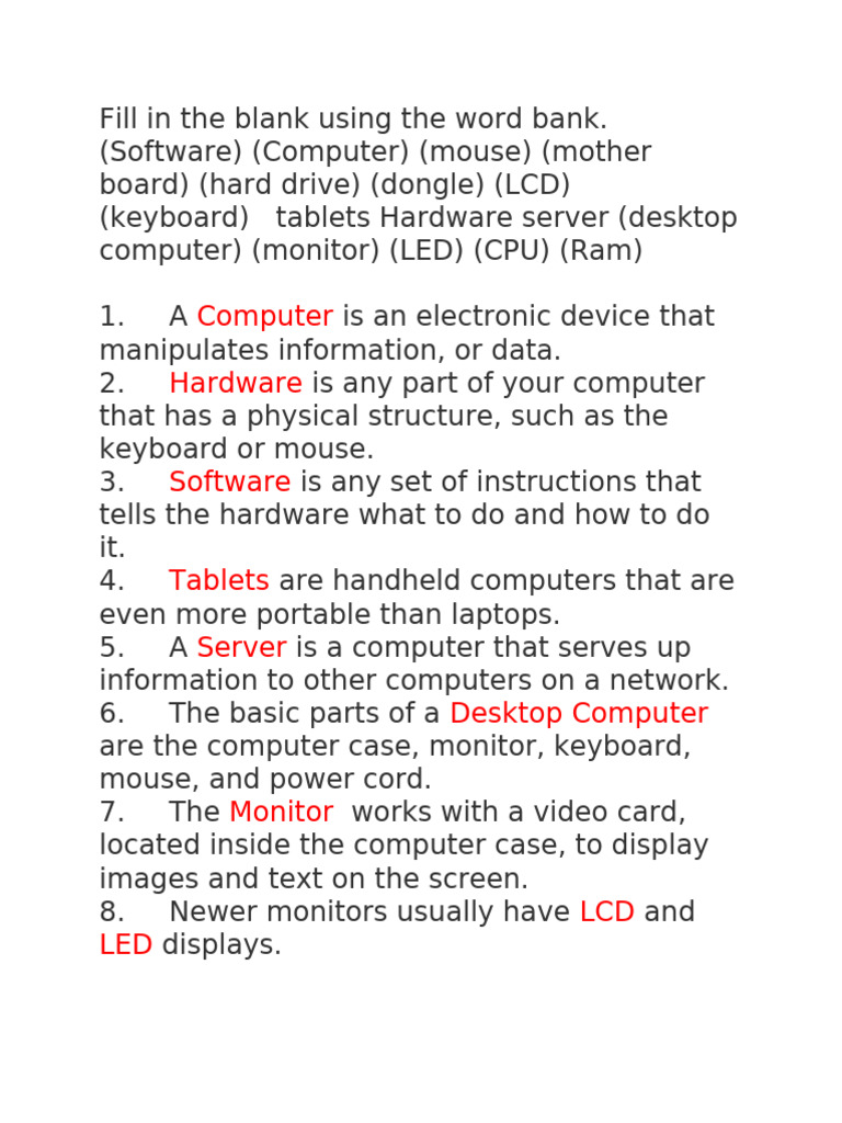 Computer Hardware and Software Basics | PDF