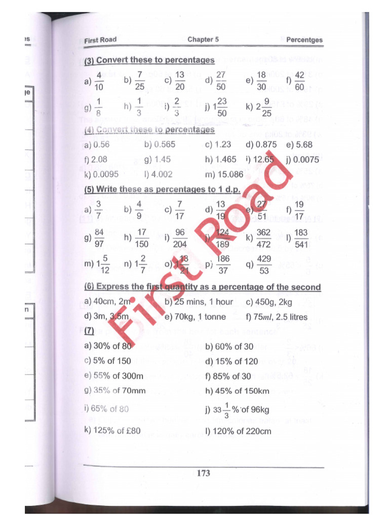 Percentage Homework | PDF