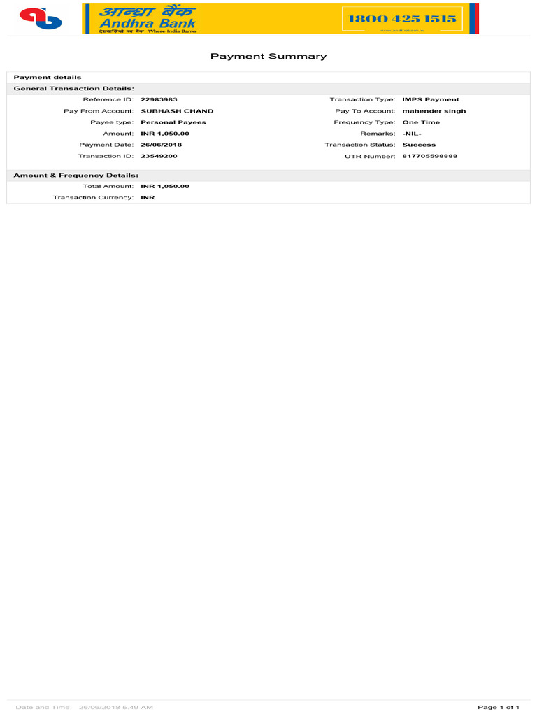 Payment Summary | PDF