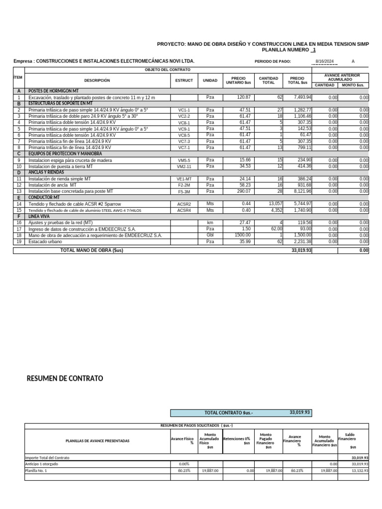 Planilla #1 Simple Terna NSC | PDF